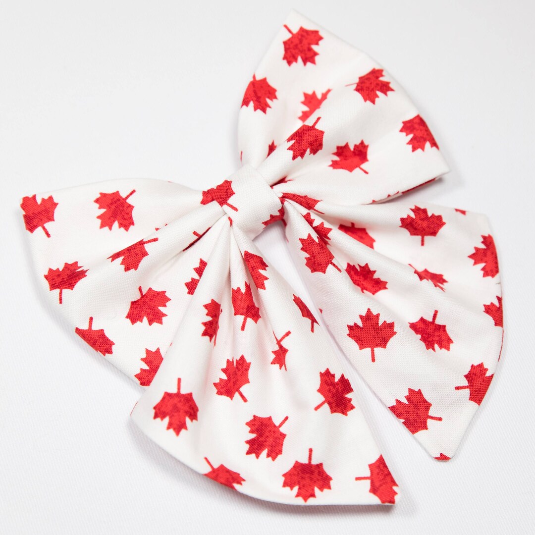 Canada Maple Leaf Pet Sailor Bow, Dog Bow, Pet Bow, Dog Accessories ...