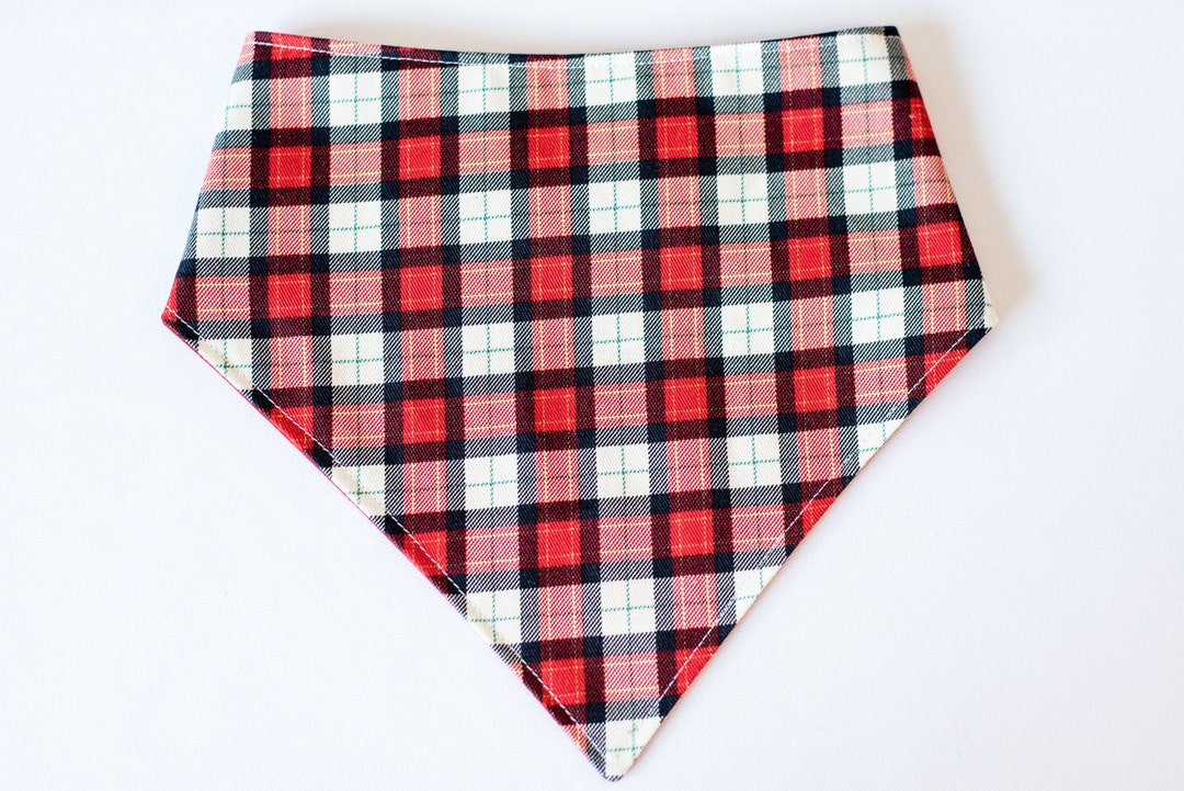 Christmas Red Plaid Dog Bandana, Dog Accessories, Pet Accessories ...