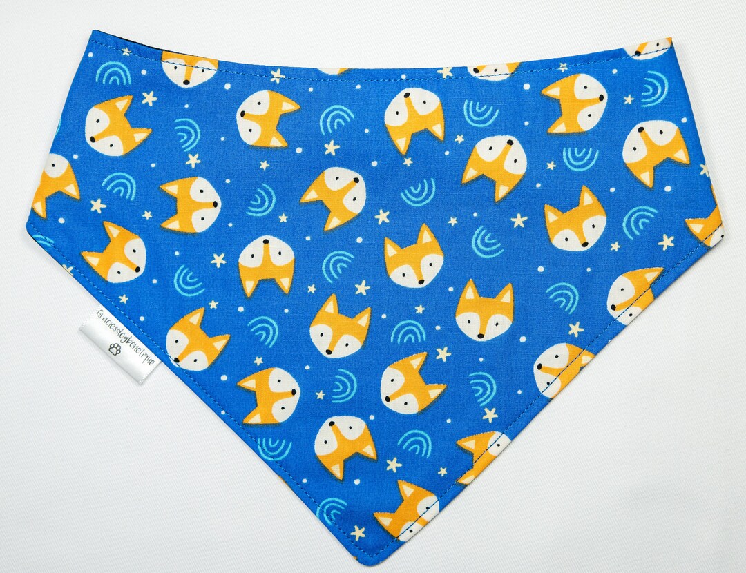 Red Fox Two Sided Pet Bandana, Snap on Bandana, Dog Accessories, Pet ...