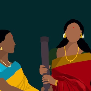 Ural & Ulakkai | Indian Women Illustration | Art Print | Brown Girl ...