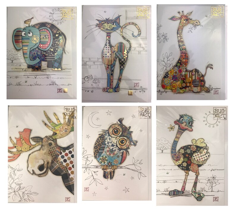 Bug Art cards by Jane Crowther | Etsy