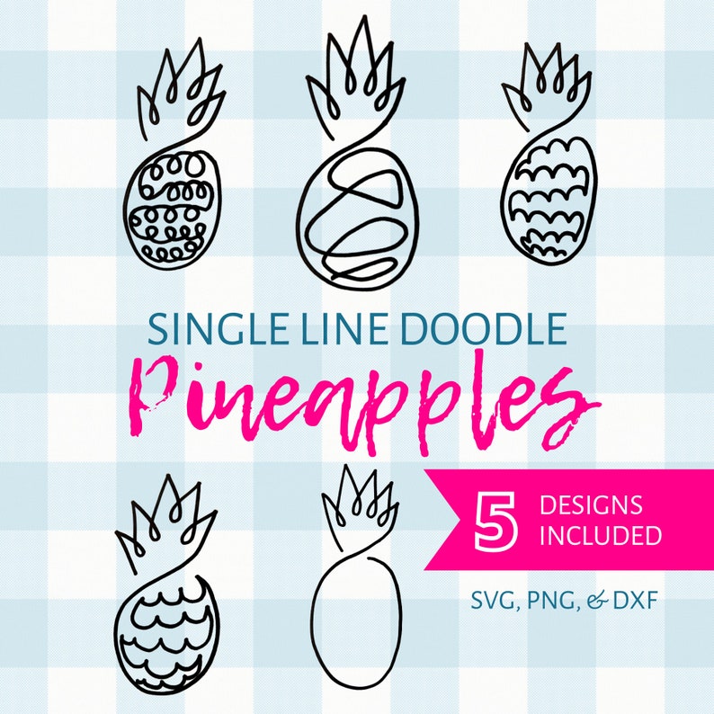 Pineapple Line Drawing Doodle SVG / PNG / DXF Cut File - Etsy