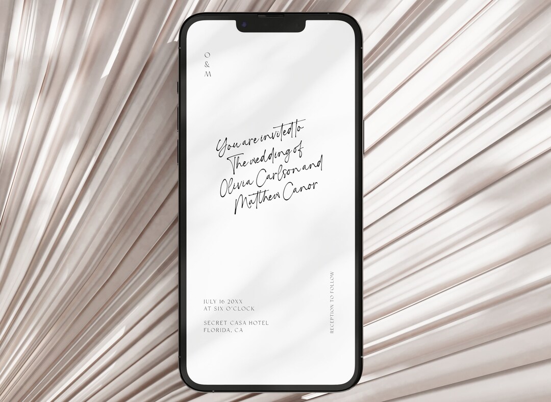 Simple Wedding Evite Template, Script Invite, Calligraphy Invitation ...