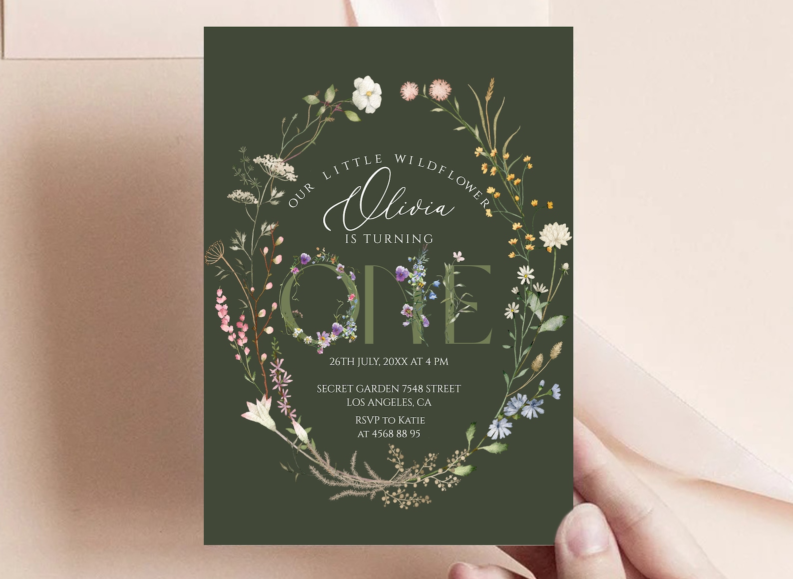 Wildflower Birthday Party Invitation, Our Little Wildflower is Turning ...