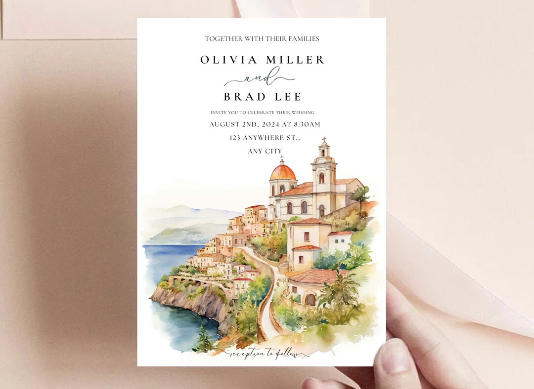 Italy Destination Wedding Invitation, Sicily Save the Date, Sicily ...