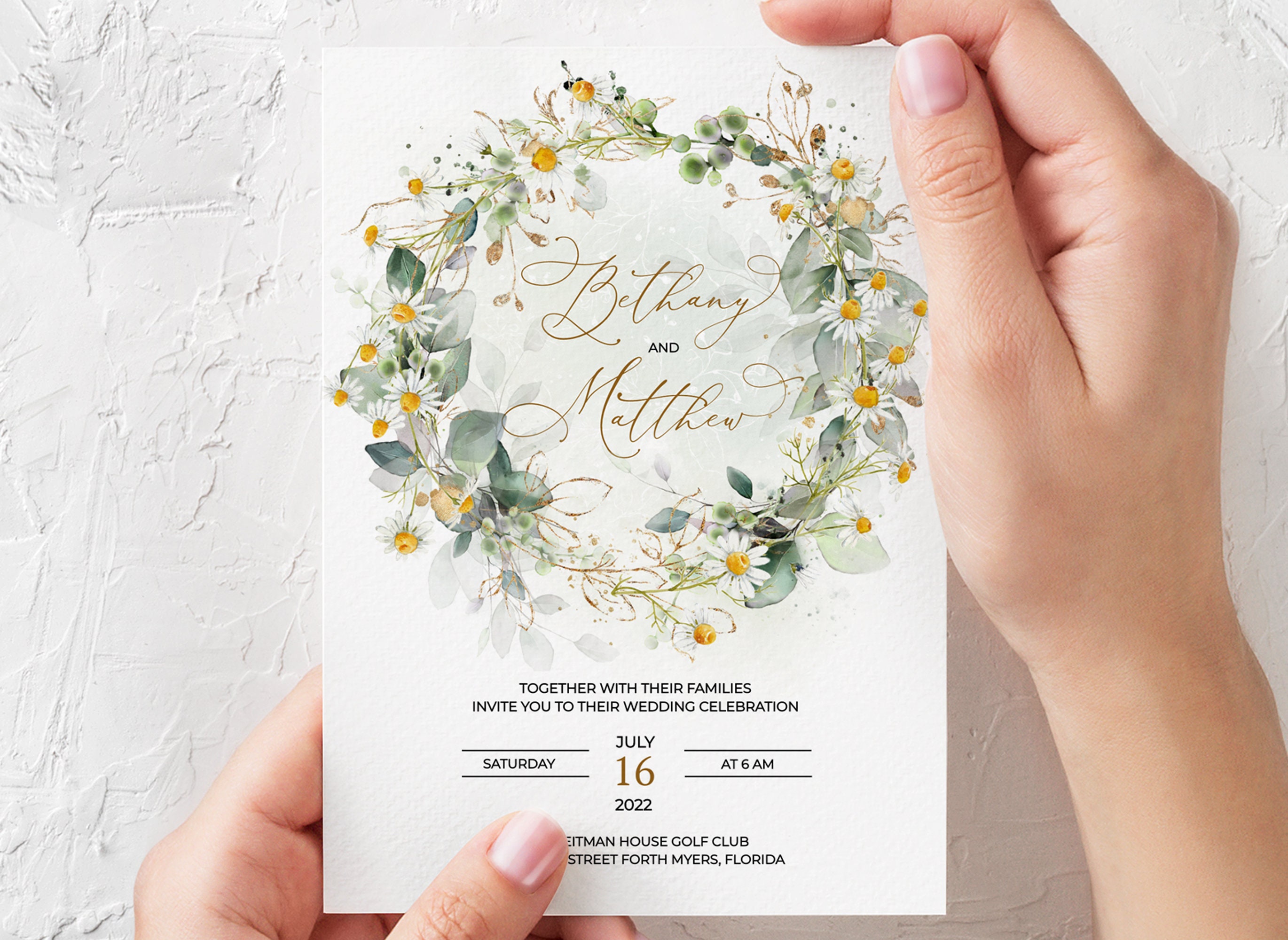 Daisy Wedding Invitations Templates Wildflowers Wedding Invitations