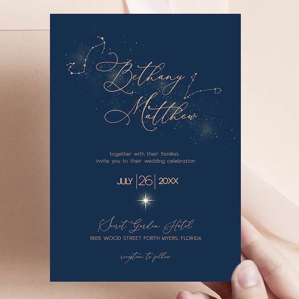 Star Wedding Invitation - Etsy