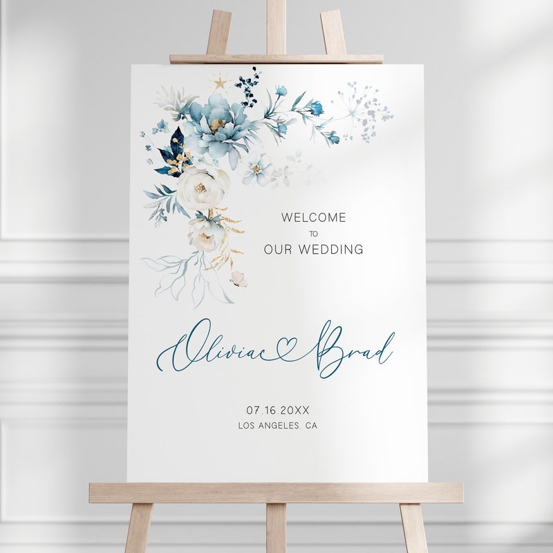 Blue Wedding Sign - Etsy