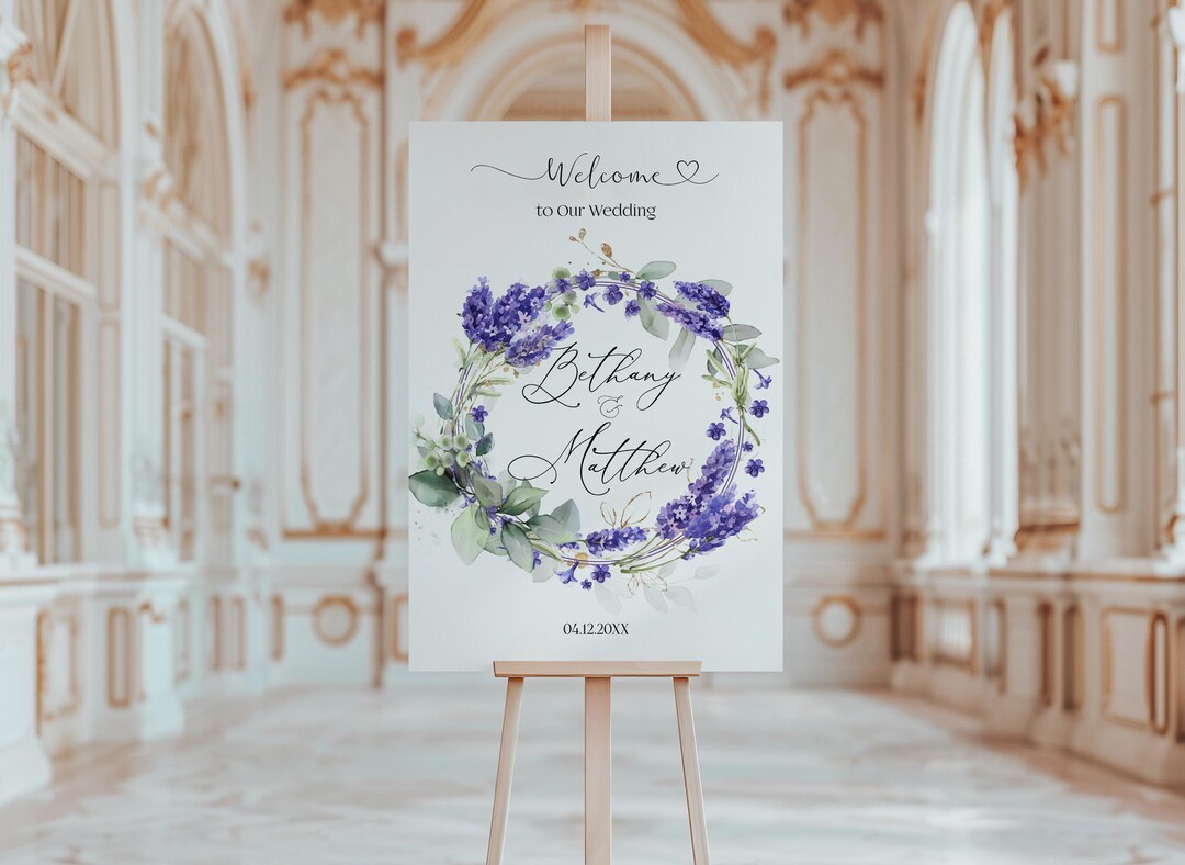 Lavender Wedding Wedding Welcome Template, Greenery Wedding, Printable ...