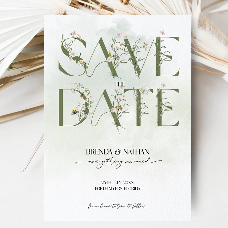Flower Save the Date - Etsy