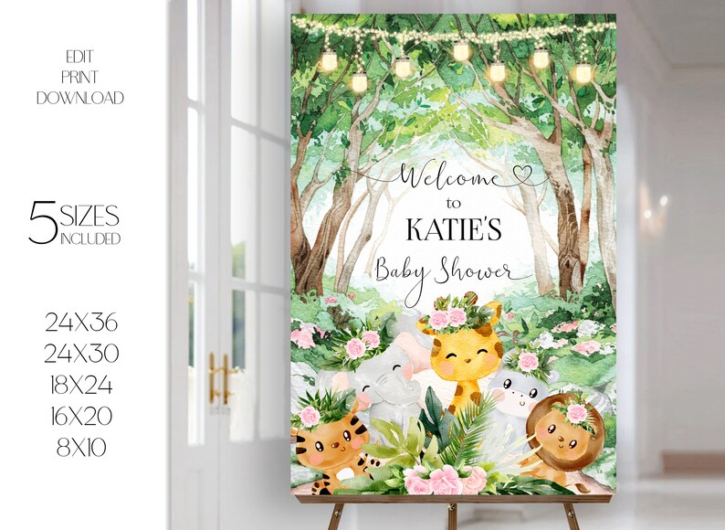 Woodland Baby Shower Welcome Sign, Forest Baby Shower, Forest Animals ...