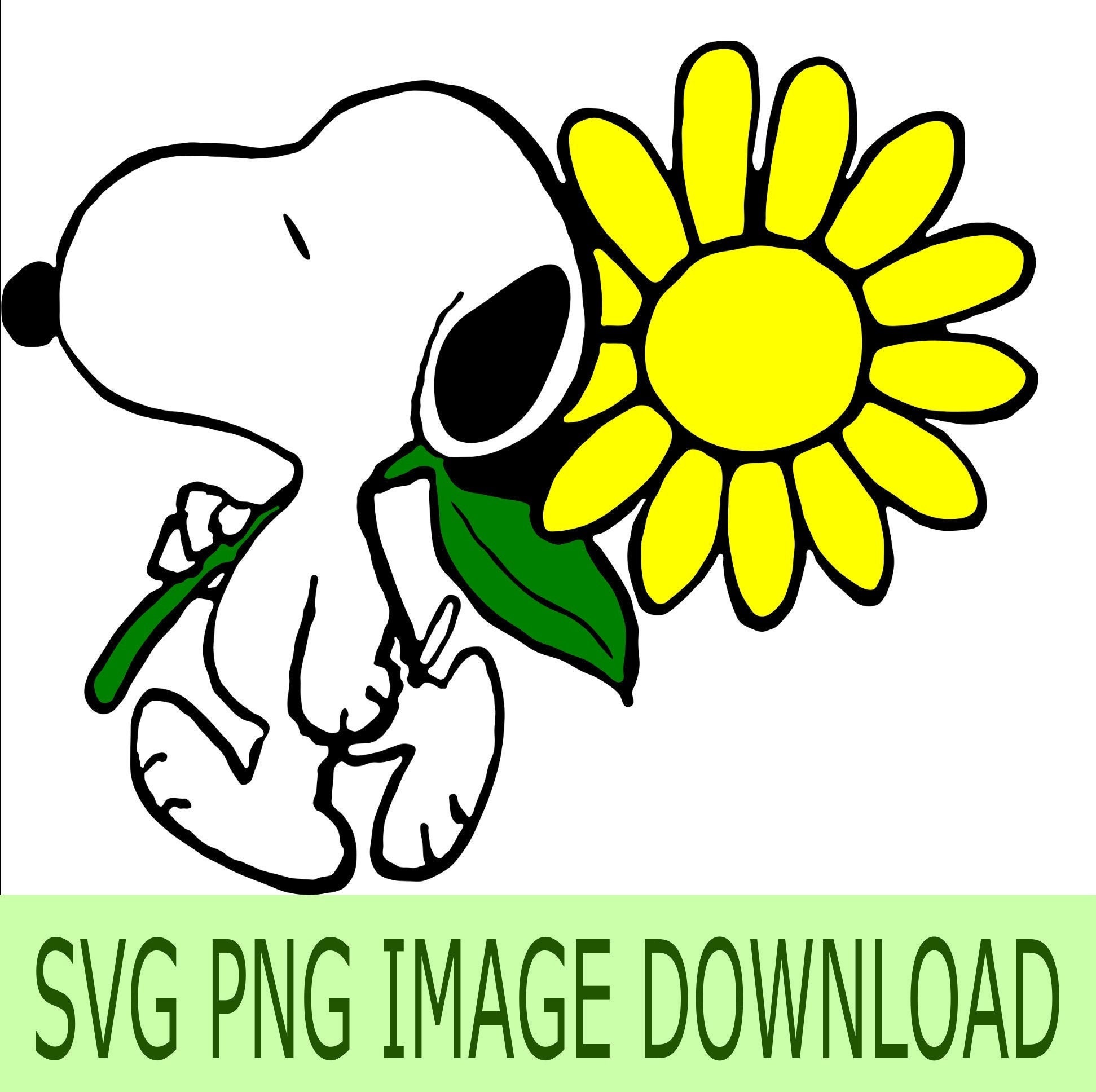 Snoopy With Sunflower Layered Cut File. Snoopy SVG and PNG | Etsy