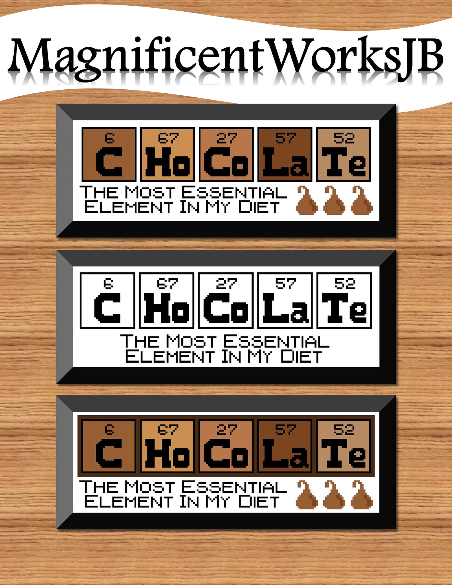 Chocolate Periodic Table Cross Stitch Chocolate: the Most | Etsy