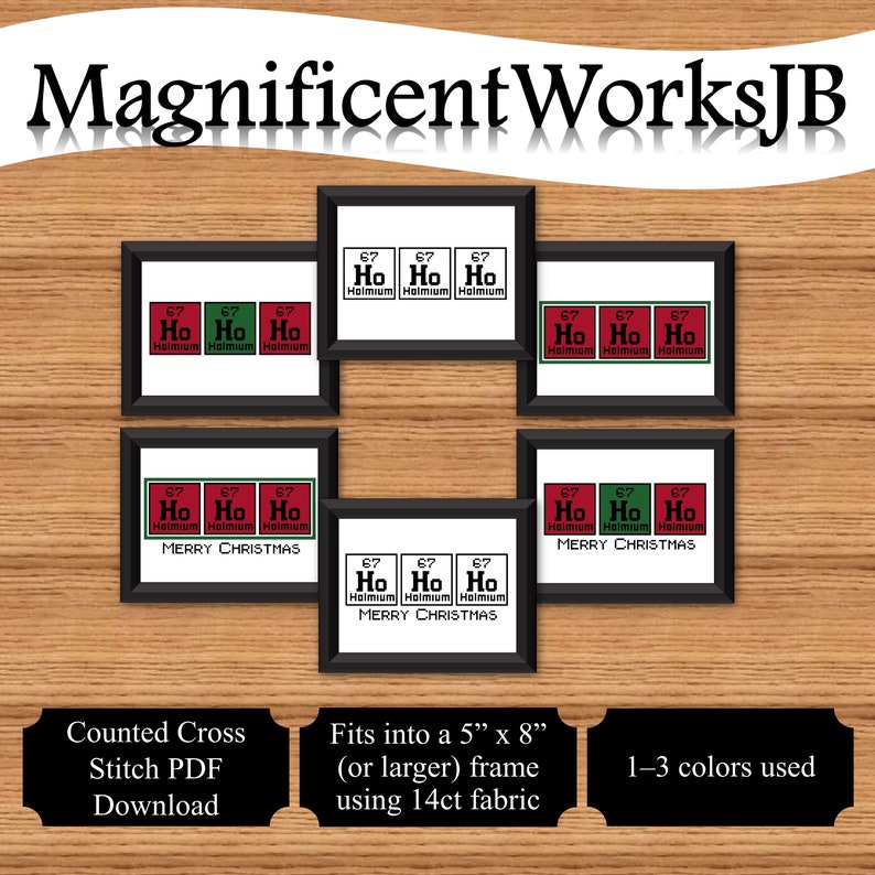 Ho Ho Ho Periodic Table Cross Stitch - Chemistry Periodic Table ...