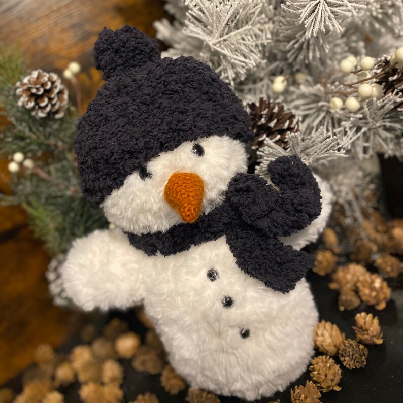 Extra Fluffy Snowman Crochet Pattern, Faux Fur & Sherpa Extra Soft ...