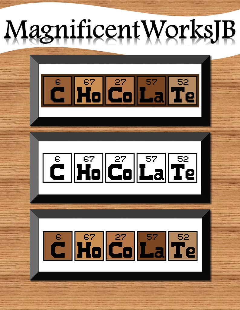 Chocolate Periodic Table Cross Stitch Chocolate: the Most | Etsy