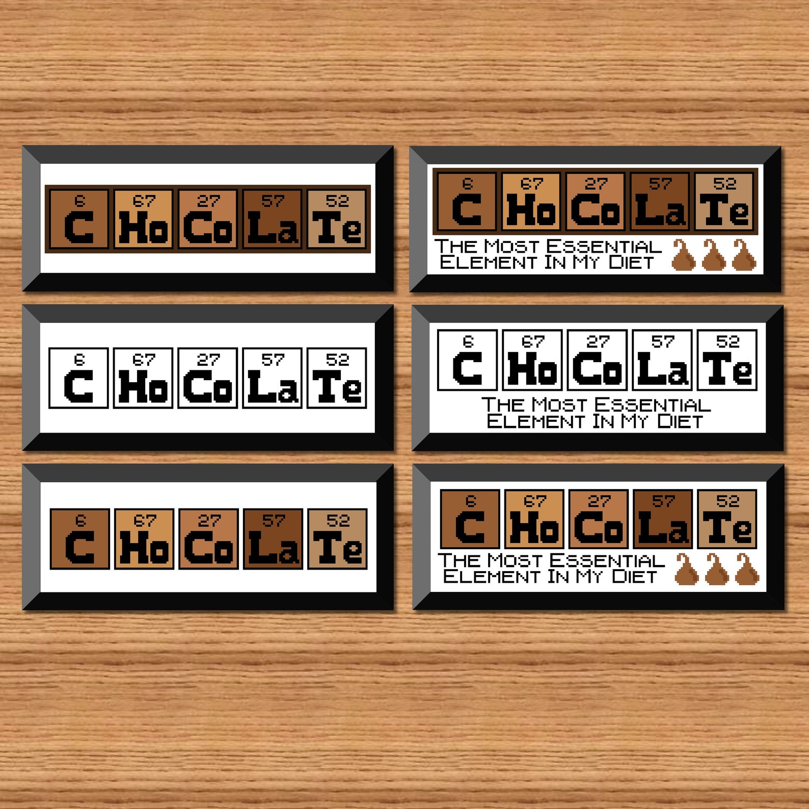 Chocolate Periodic Table Cross Stitch Pattern: Chemistry Dessert ...