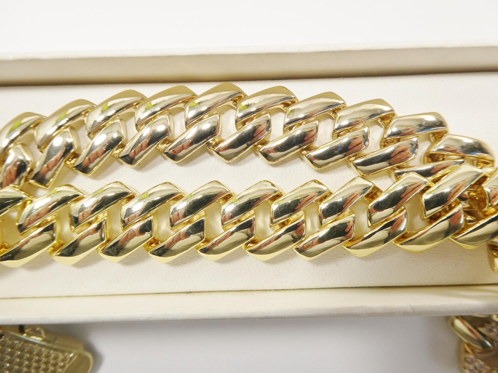 14k Gold Filled 14mm Monaco Cuban Necklace Set - Etsy