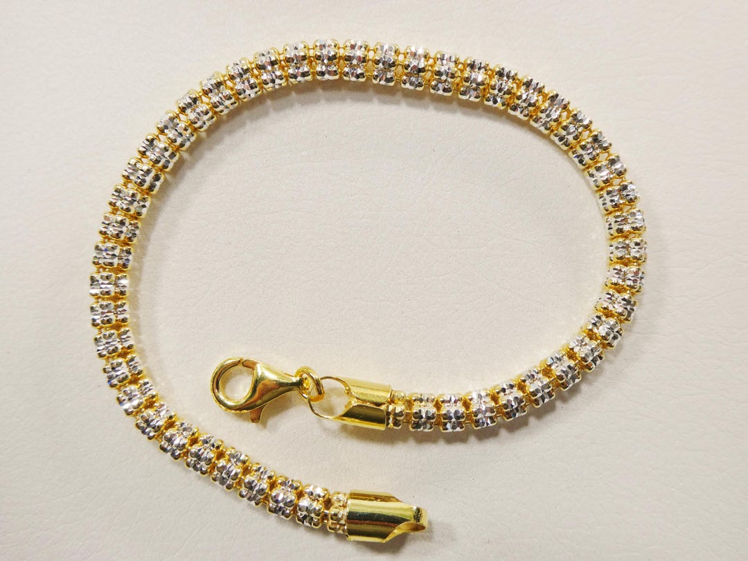 Real 925 Sterling Silver 5mm Diamond Cut Ice Link Anklet Bracelet - Etsy