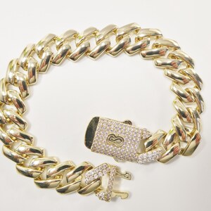 14k Gold Filled 14mm Monaco Cuban Necklace Set - Etsy