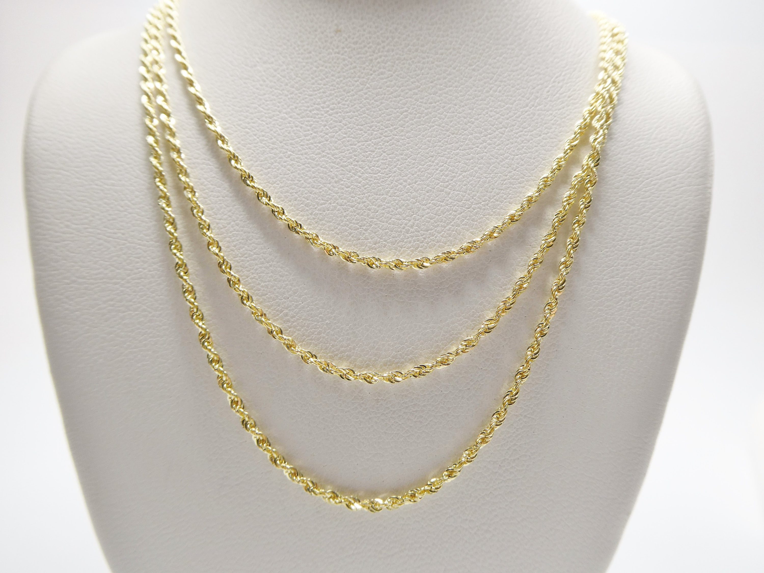 Real 14k Solid Yellow Gold Rope Chain Women Men Necklace - Etsy