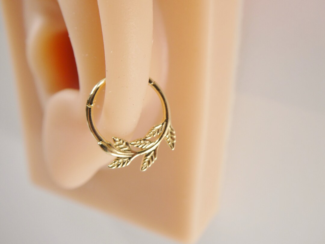 14k Real Solid Yellow Gold Cartilage Daith Septum Body Ring Piercing - Etsy