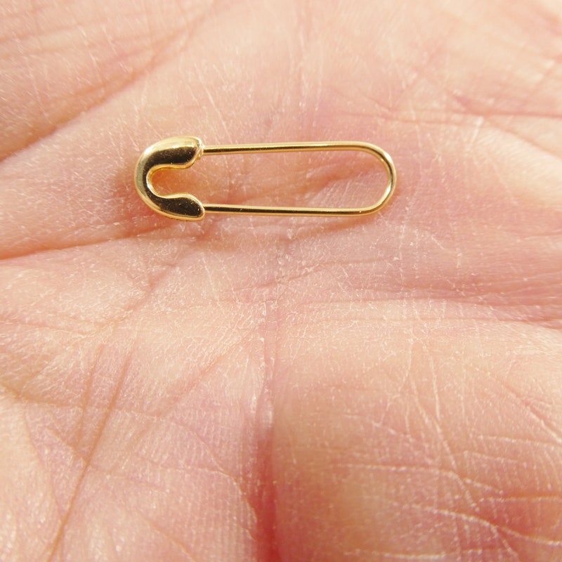 Gold Safety Pin 10k - Etsy