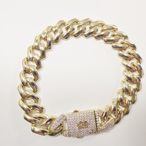 14k Gold Filled 14mm Monaco Cuban Necklace Set - Etsy