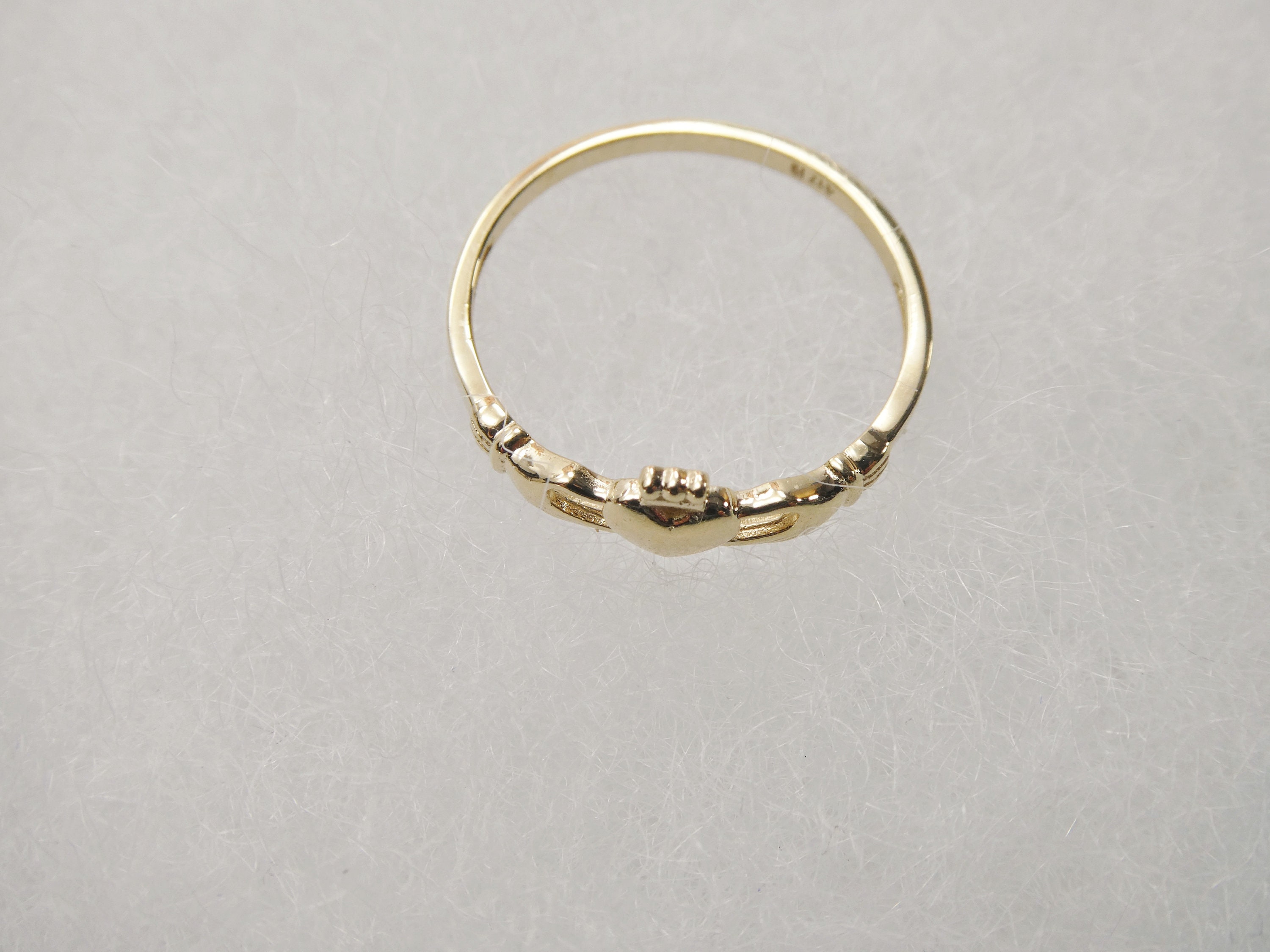 10k Solid Yellow Gold Women Girl Claddagh Ring - Etsy