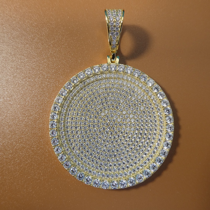 Large Round Gold Pendents - Etsy