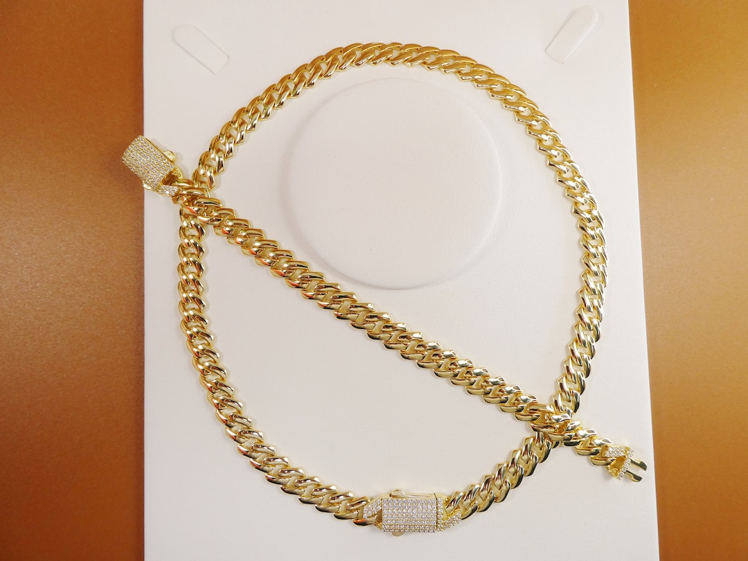 14k Yellow Gold Color Tone Monaco Set Necklace and Bracelet Over Real ...