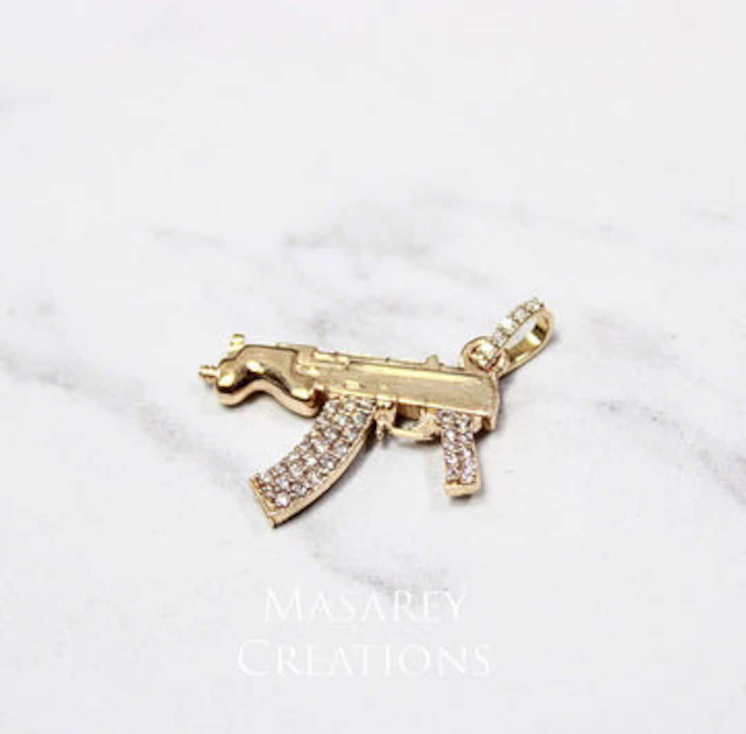 Mini 14KT Gold Diamond Draco Pendant for Rope Chain or Necklace - Etsy