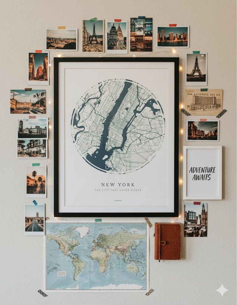 Emerald Isle New York City Map Print, Manhattan Green Wall Art (digital ...