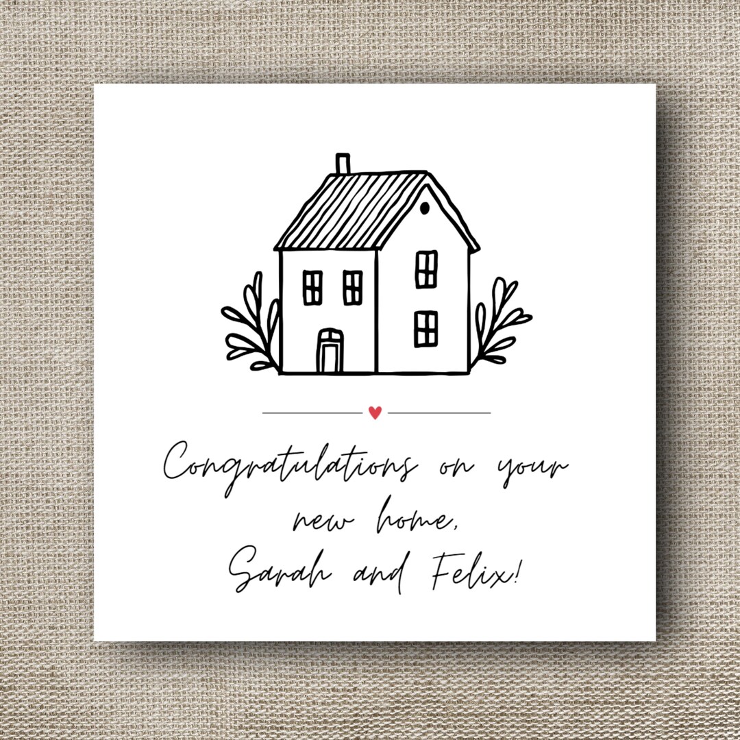 Congratulations on Your New Home Personalised Custom Greetings Card ...