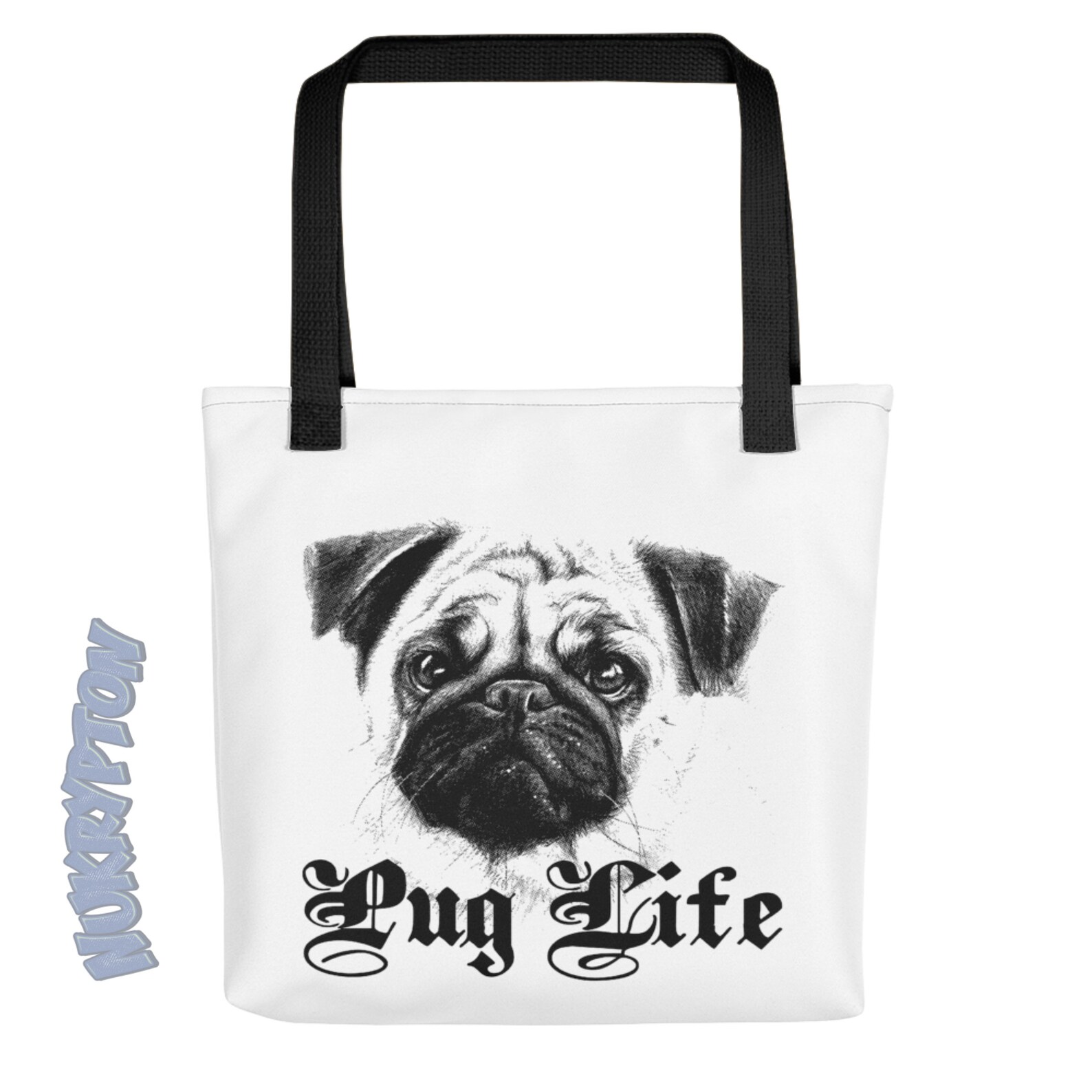 Funny Pug Bag: Pug Life Custom Tote Bag 15x15 Pug Tote | Etsy