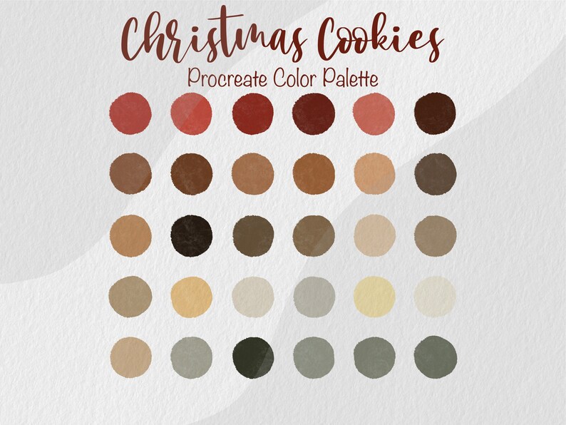 Color Palette 30 Christmas Swatches For Procreate Etsy