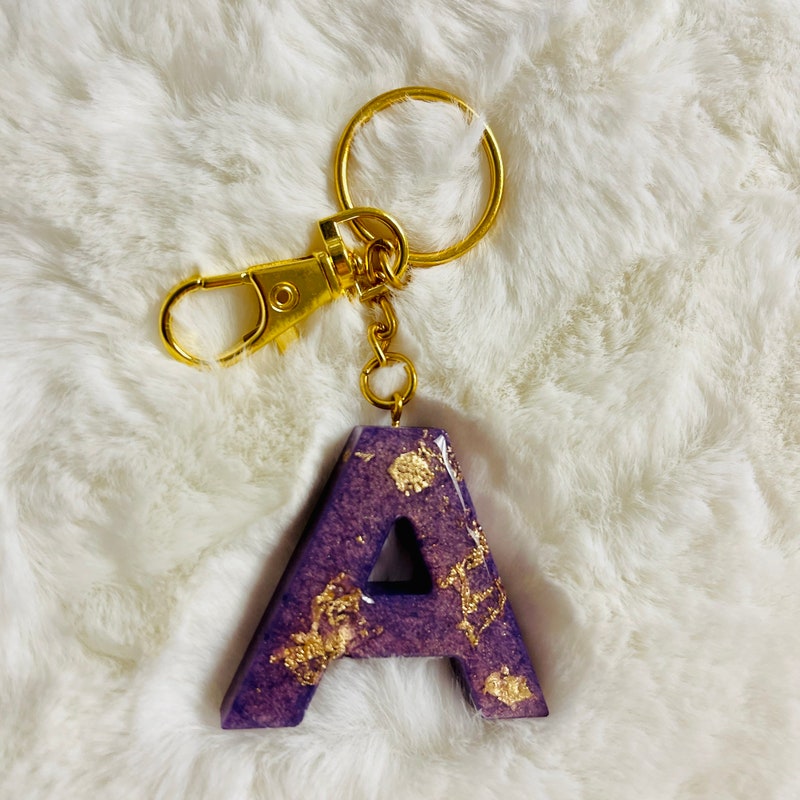 Resin Letter Keychain - Etsy