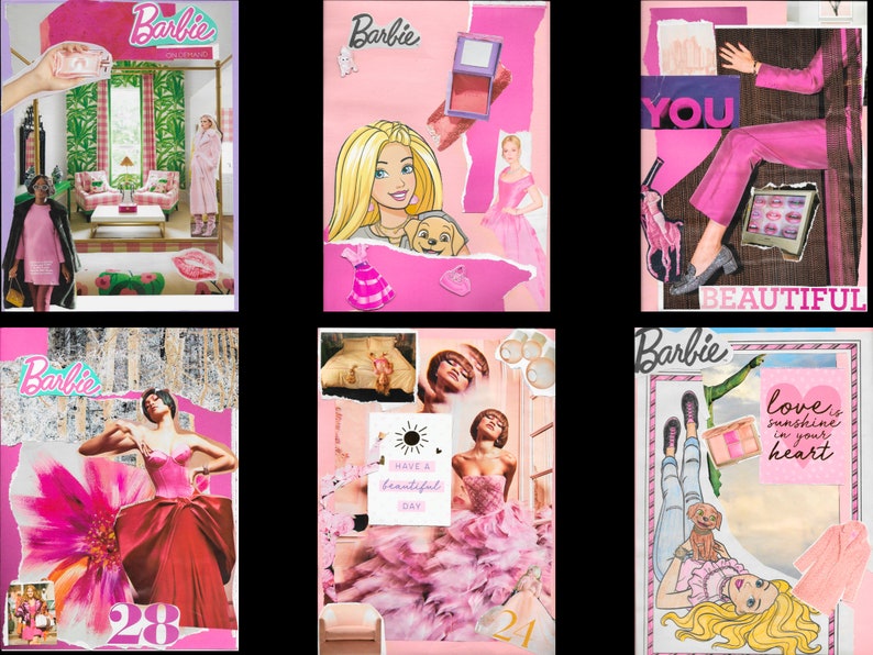Collage de muñecas Barbie láminas artísticas y pegatinas - Etsy México