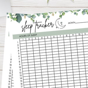 Sleep Tracker / Printable Sleep Chart / Sleeping Chart - Etsy