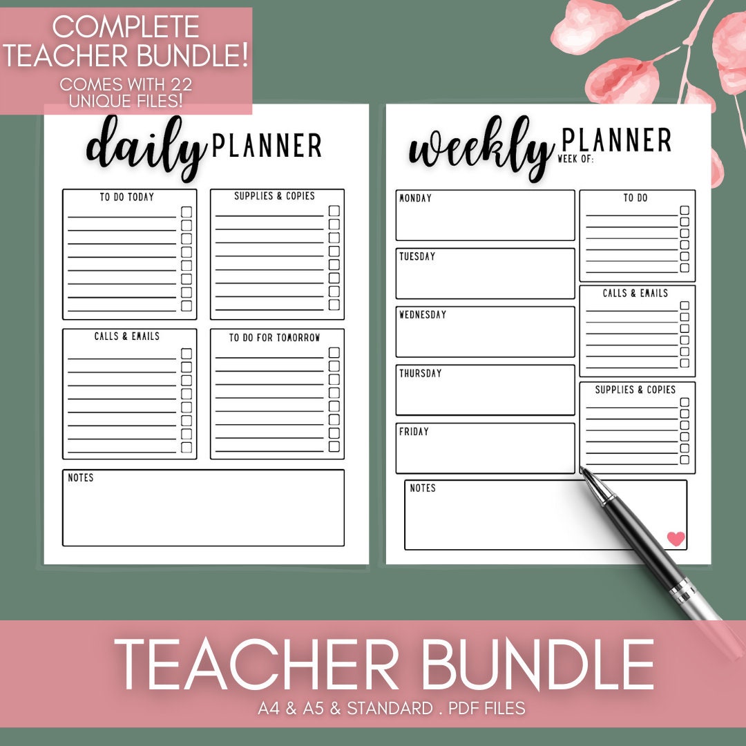 Teacher Planner Bundle / Schedule Planner / 2020 Teacher | Etsy