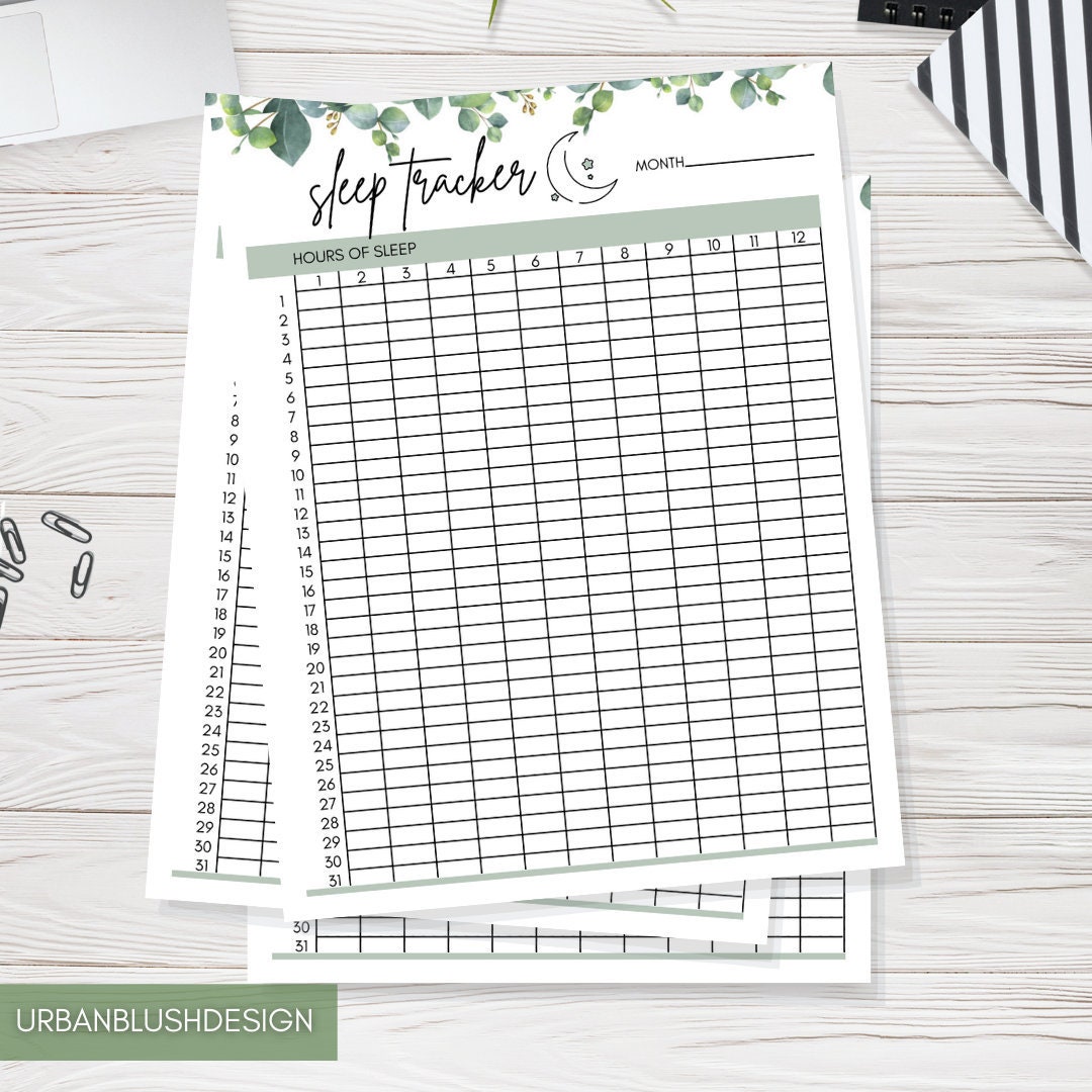 Sleep Tracker / Printable Sleep Chart / Sleeping Chart - Etsy