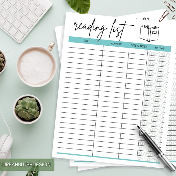 Printable Reading List Reading Tracker Printable Book Tracker Goal ...