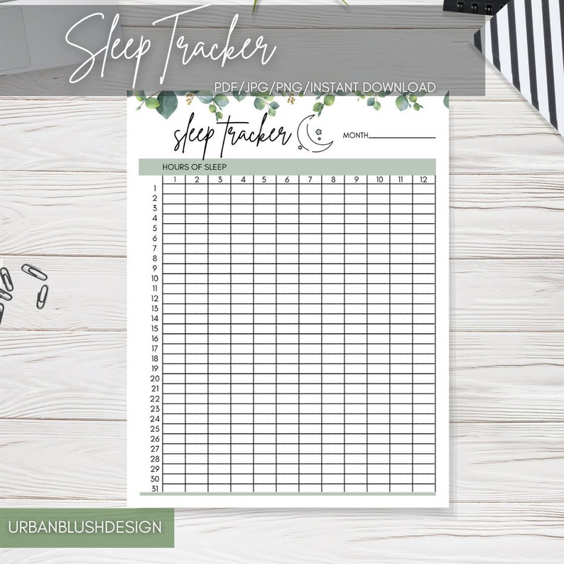 Sleep Tracker / Printable Sleep Chart / Sleeping Chart - Etsy
