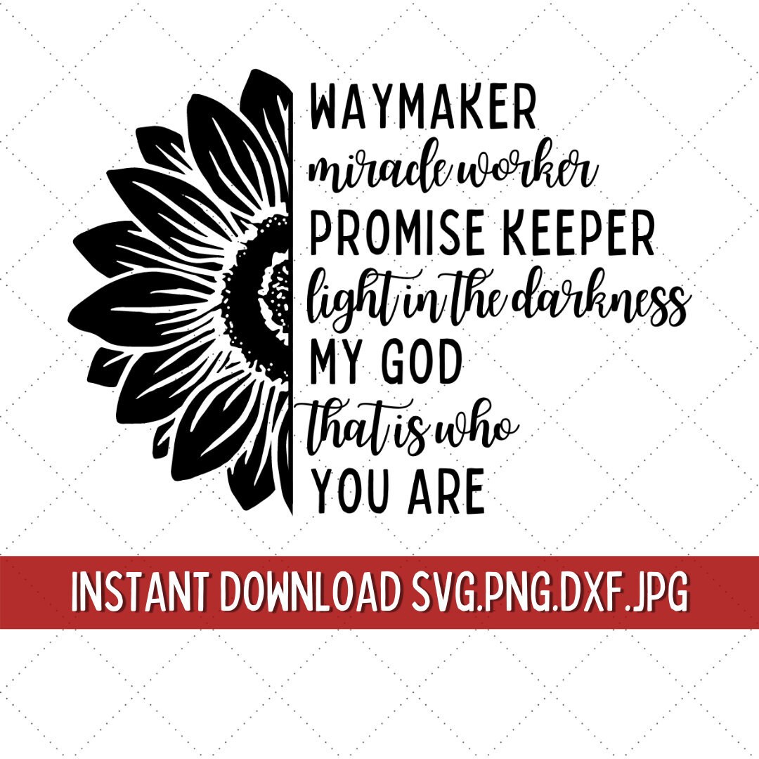 Waymaker SVG Christian Quotes SVG Christian Sunflower Svg - Etsy Canada