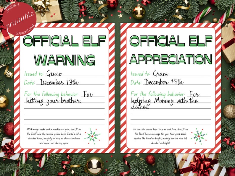 Editable and Ready to Print Official Elf Warning Letter and Elf ...
