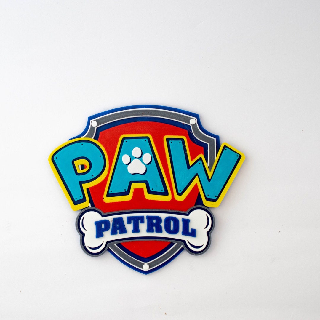 3D Printed Paw Patrol Shield Cake Fropper Blue Birthday - Etsy