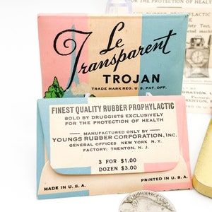 Antique 1930s Trojan Le Transparent Tin Prophylactic Condom ...