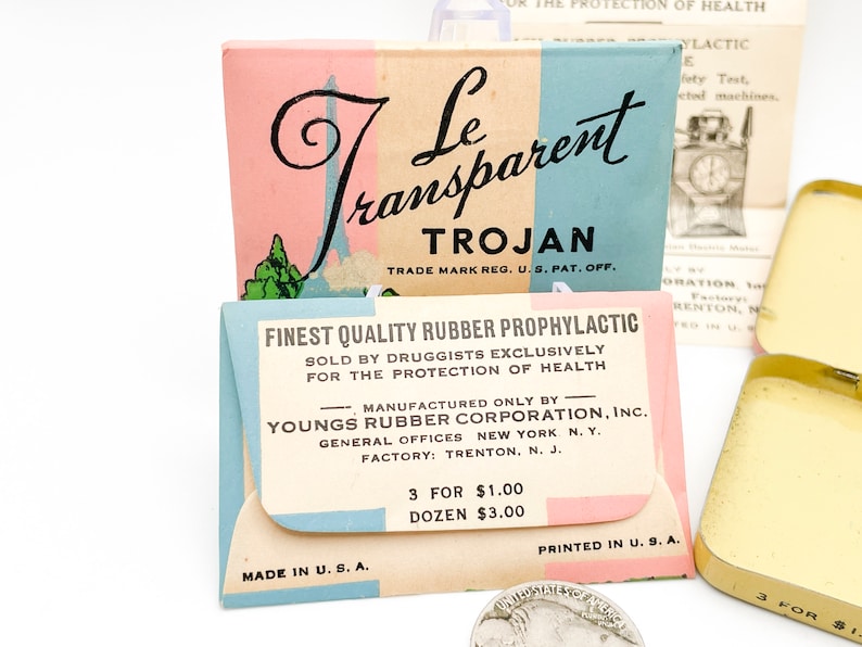Antique 1930s Trojan Le Transparent Tin Prophylactic Condom ...