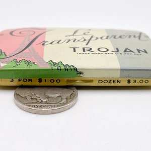 Antique 1930s Trojan Le Transparent Tin Prophylactic Condom ...