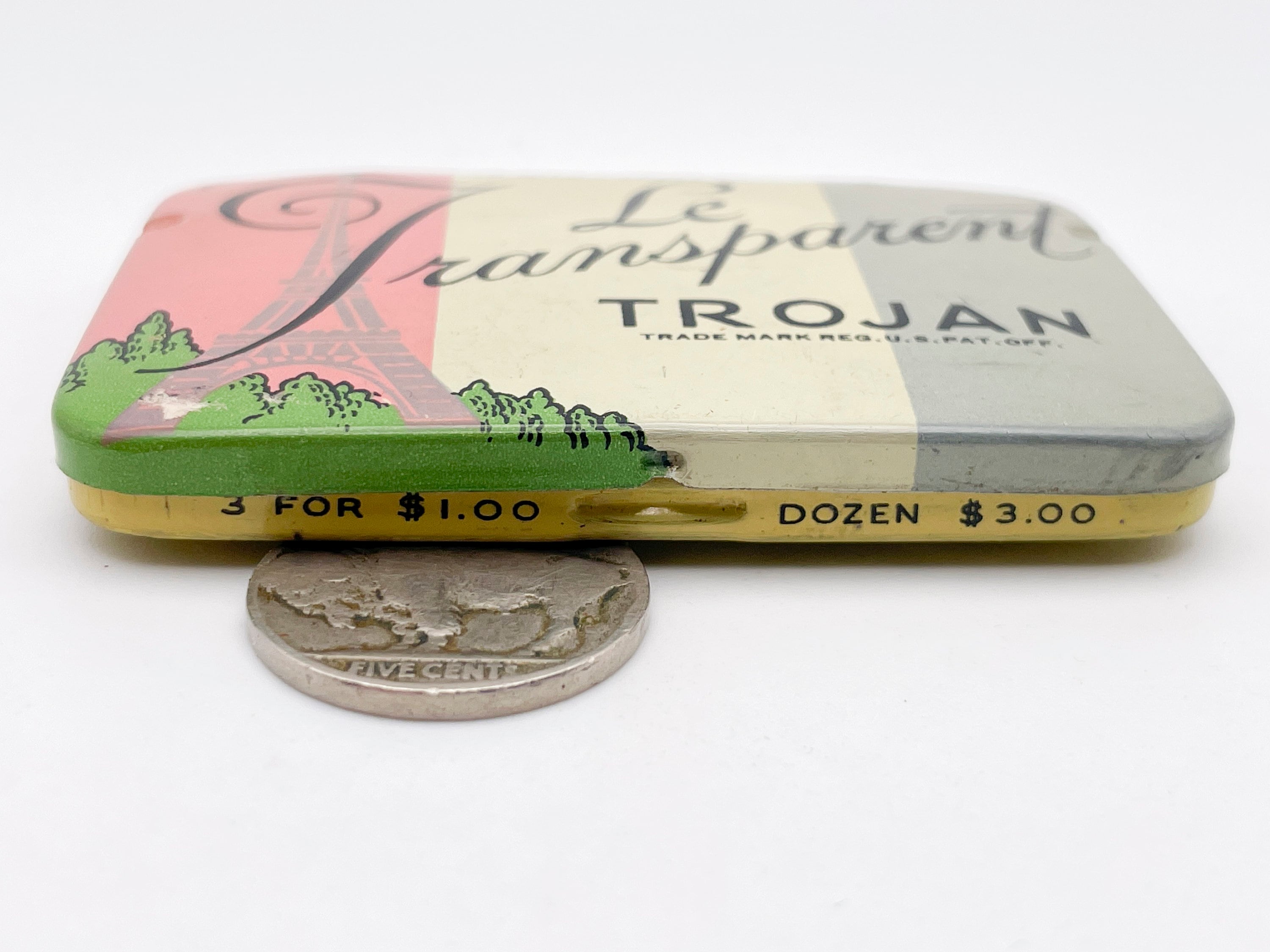 Antique 1930s Trojan Le Transparent Tin Prophylactic Condom ...